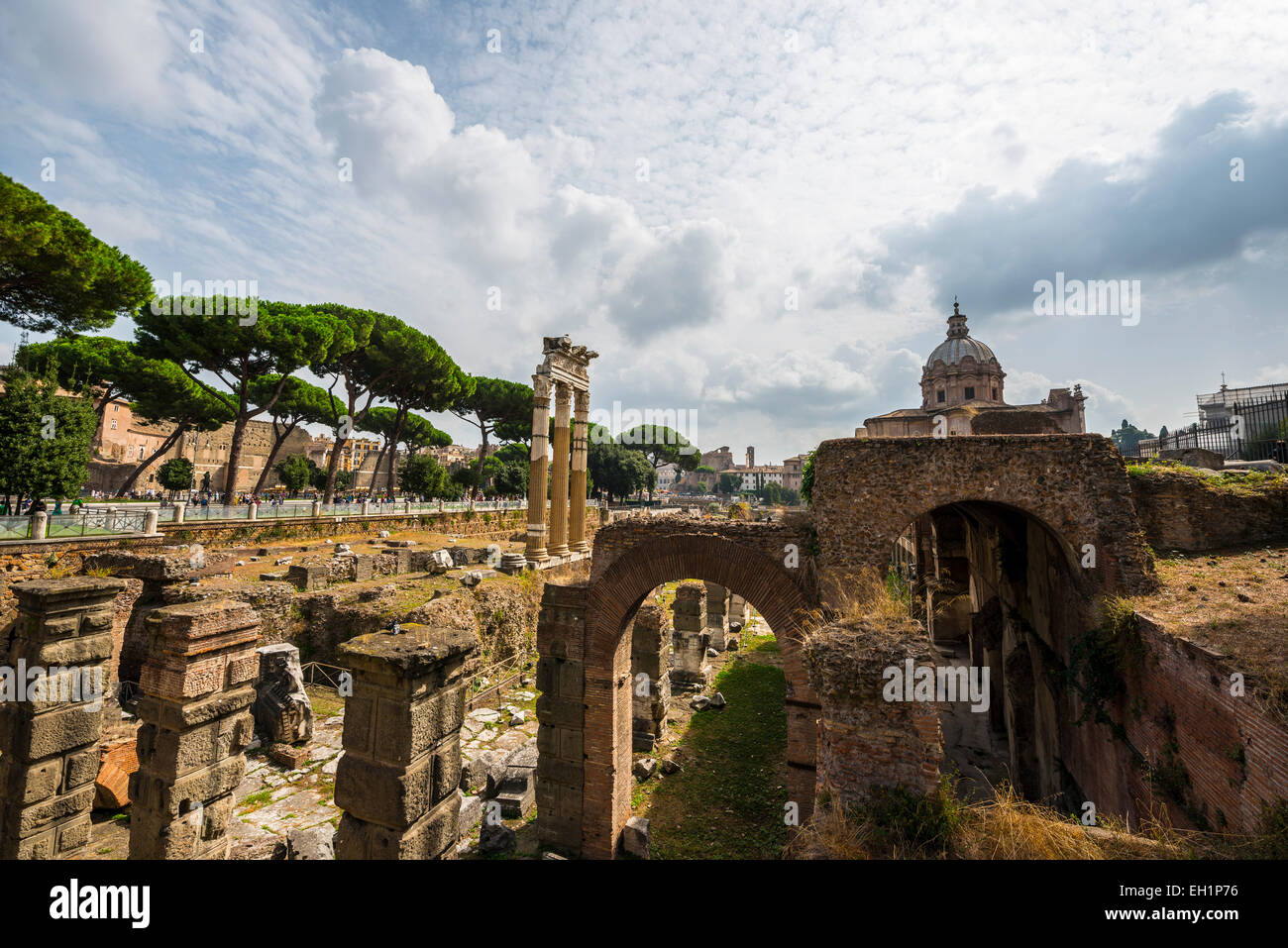 Temple of Castor and Pollux, 484 BC, Corinthian columns, in front of ...