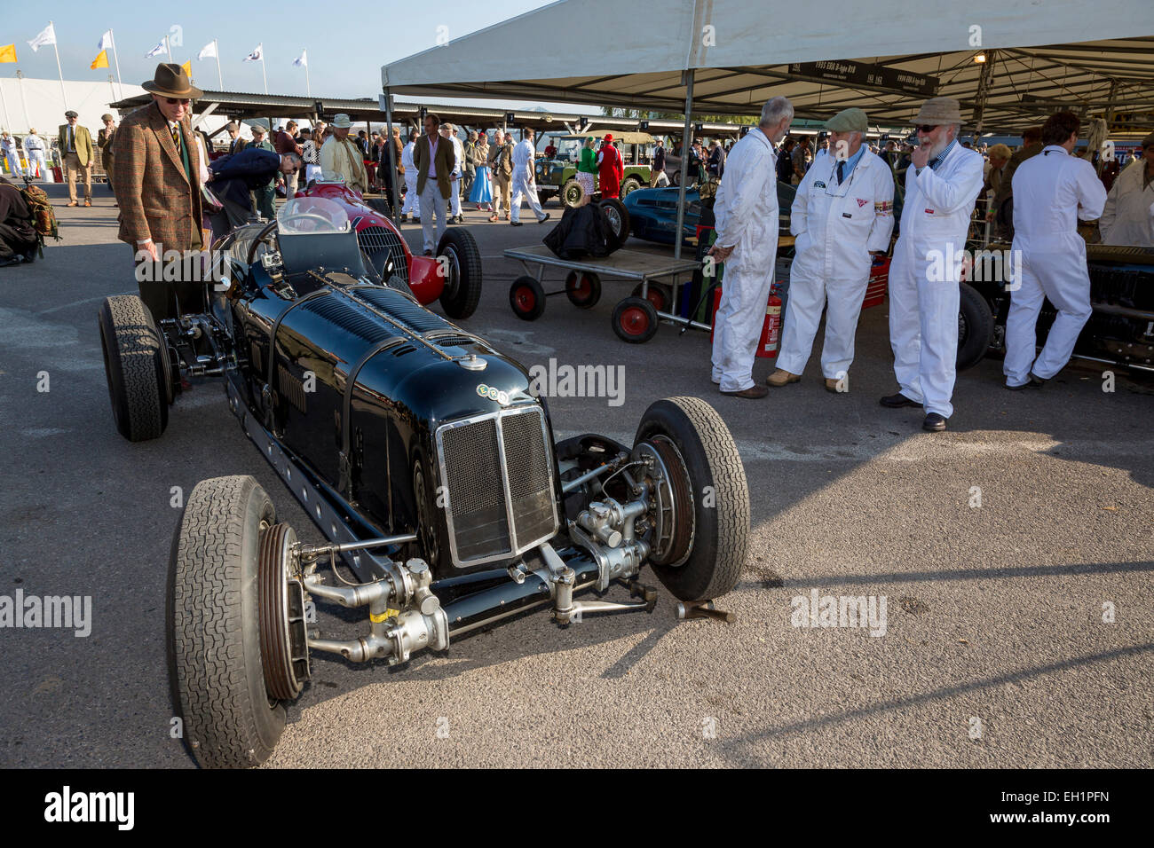 1937 ERA D-Type R4D, Goodwood Trophy entrant, waits in the paddock ...