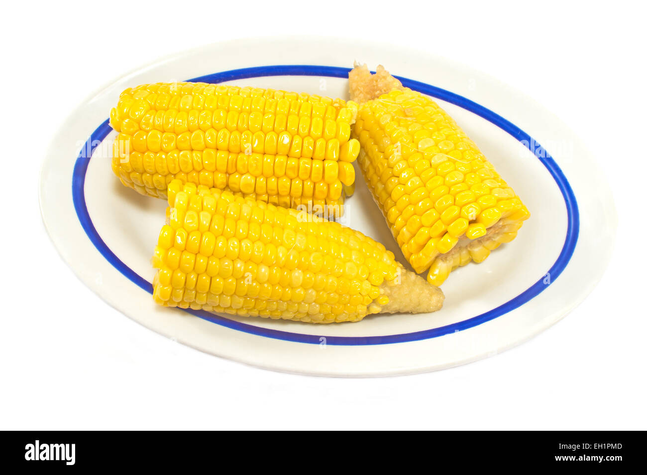 Corn boiled on plate hi-res stock photography and images - Alamy