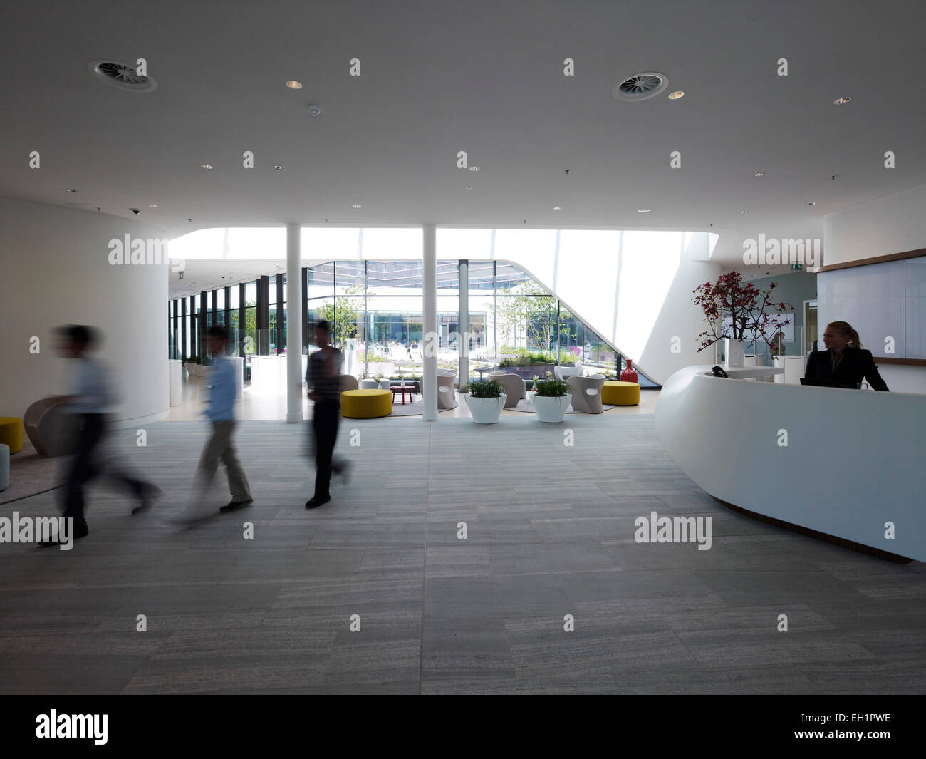 Lobby with reception and circulation space and access to courtyard ...