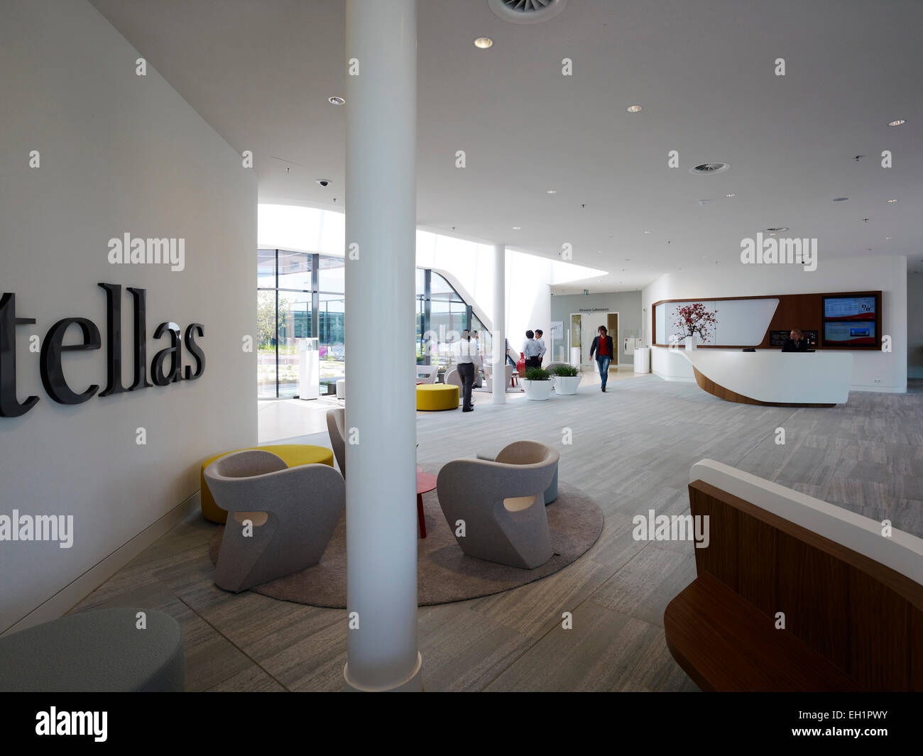 Lobby with reception and circulation space and access to courtyard ...