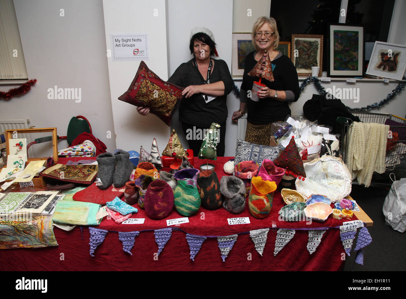 Fundraising craft stall at Mysight charity, Nottingham Stock Photo - Alamy