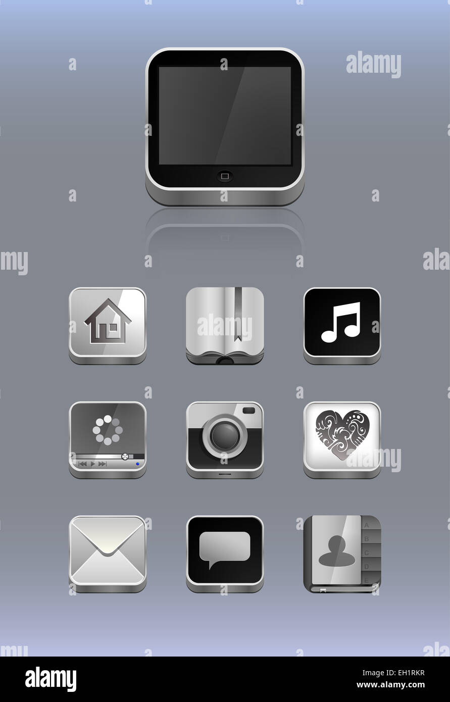 Detailed icons for smartphone Stock Photo - Alamy