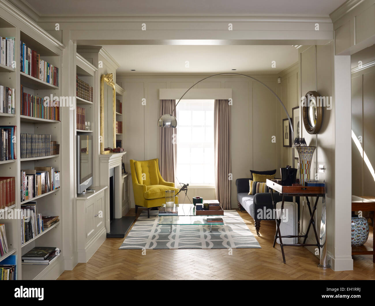 Sitting room in open plan ground floor of residential house, Burlington ...