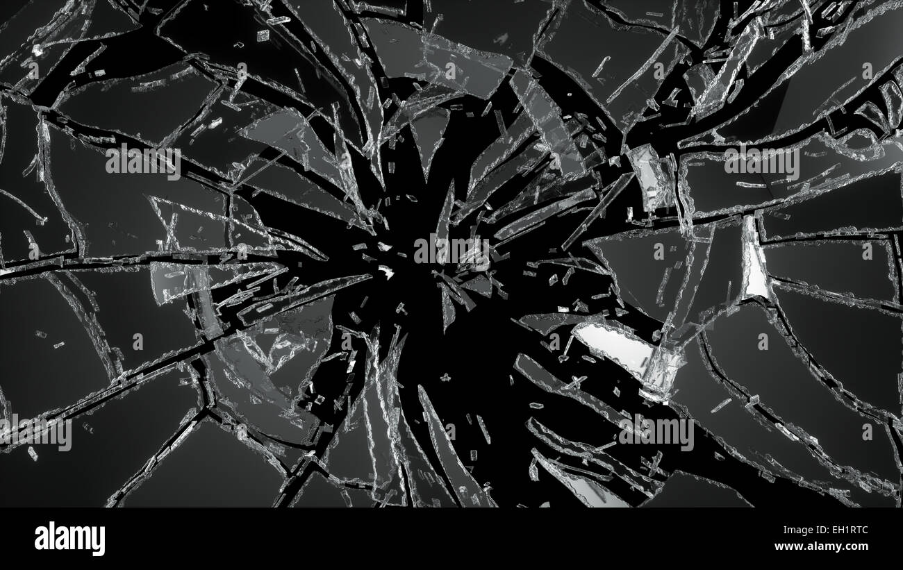Destructed pieces shattered glass hi-res stock photography and images ...