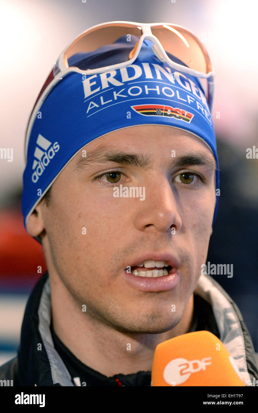 Kontiolahti, Finland. 05th Mar, 2015. Biathlete Simon Schempp of ...