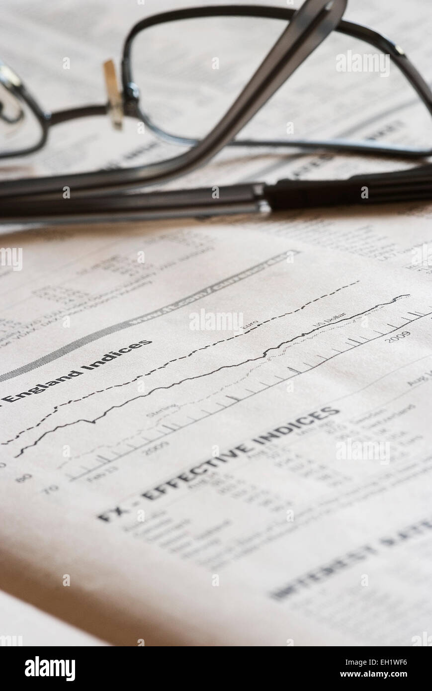 Close-up newspaper article,financial background Stock Photo - Alamy