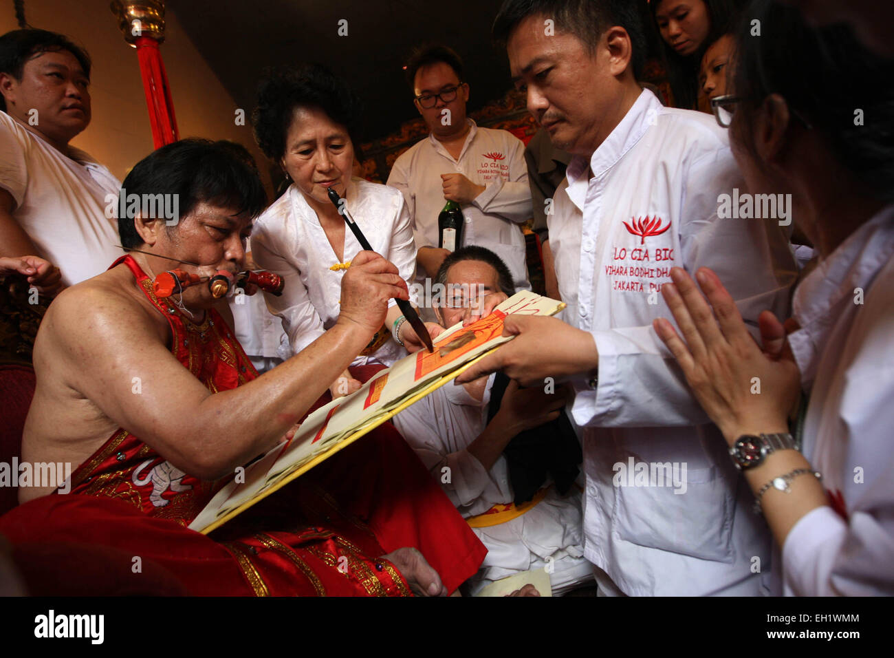 Centra Jakarta, Jakarta, Indonesia. 5th Mar, 2015. Shaman prayer for ...
