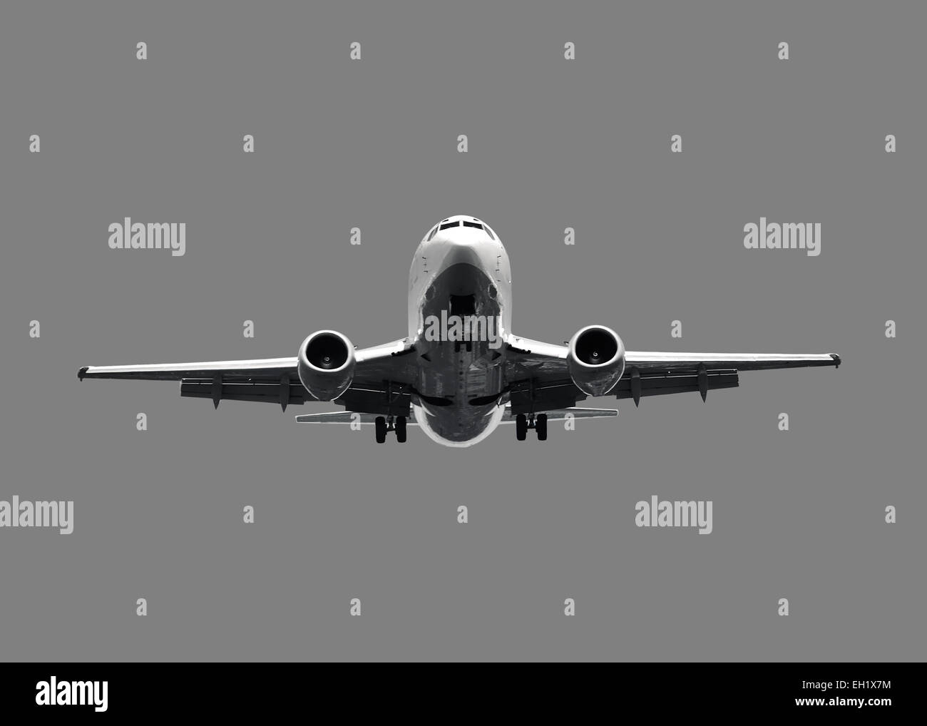 White jet airplane - isolated on grey Stock Photo - Alamy