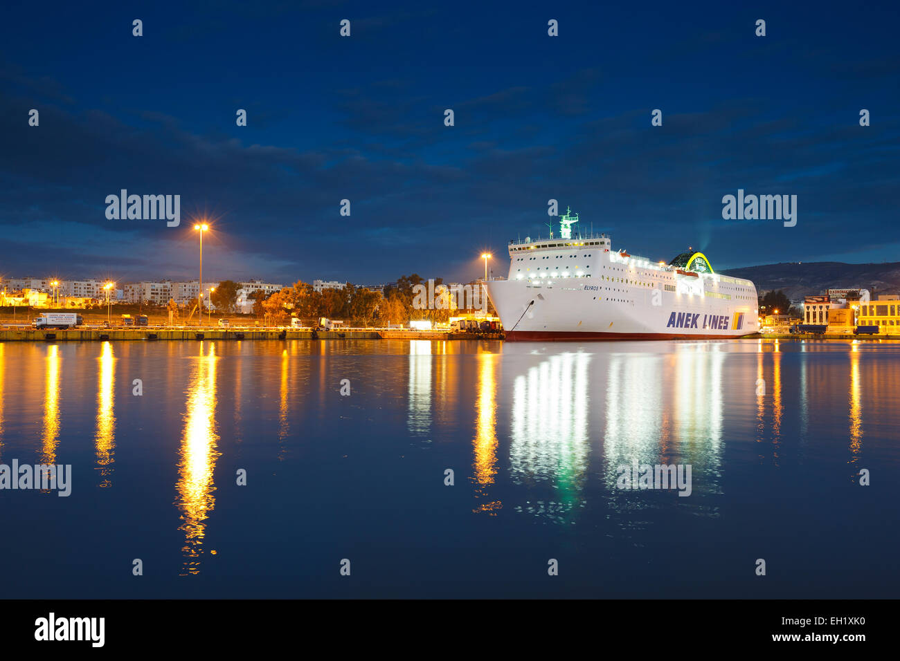 Ferry in passenger port of Piraeus, Athens, Greece Stock Photo - Alamy