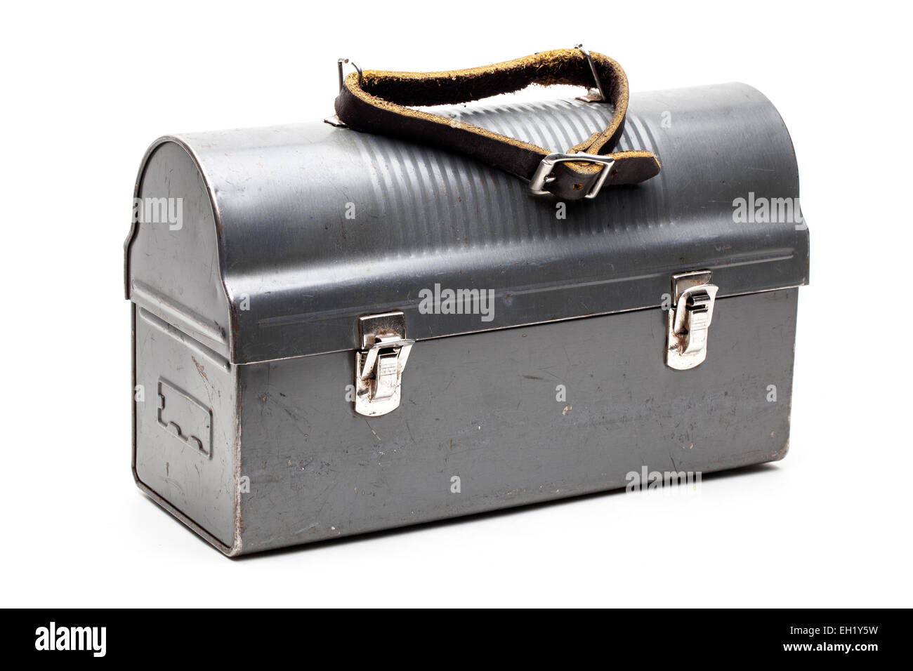 Vintage American Tin Lunch Box Colour Grey Stock Photo Alamy