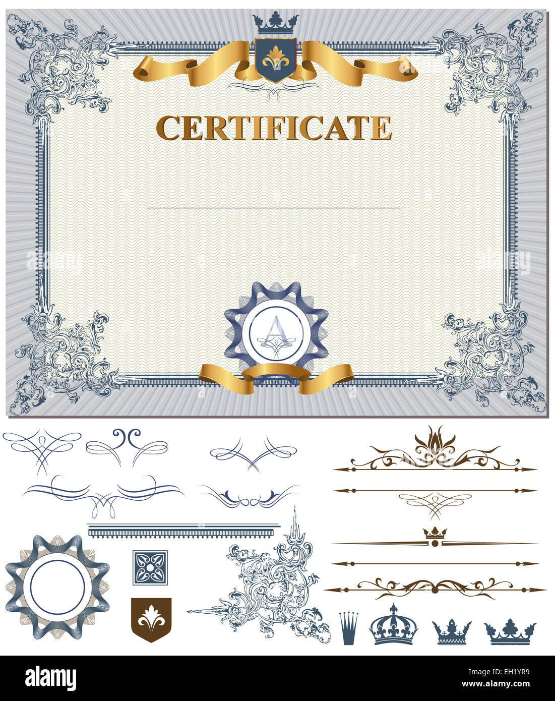 Certificate with design elements Stock Photo - Alamy