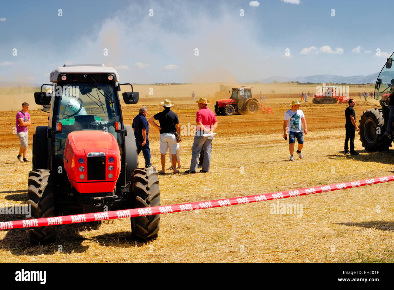 Exhibition of new tractors in an agricultural fair in Agro Pontino ...