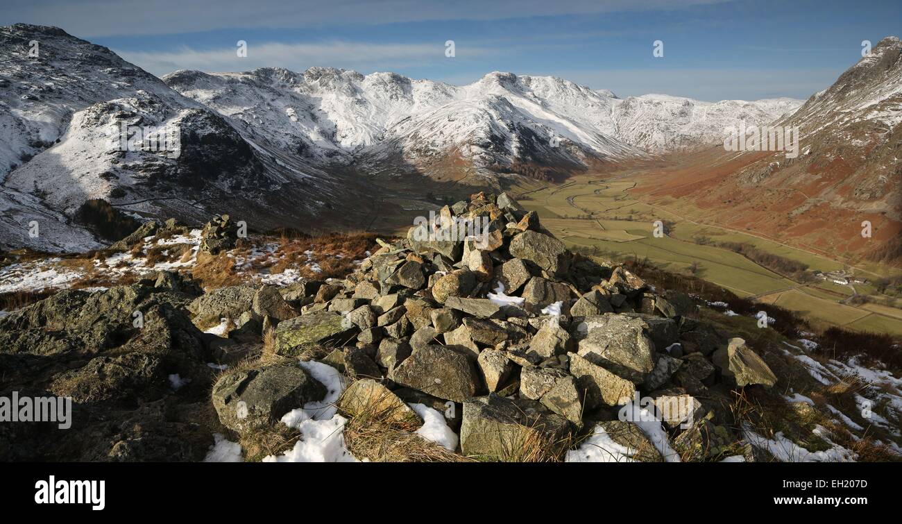 Great Langdale winter Pike o blisco crinkle crags and bowfell and ...