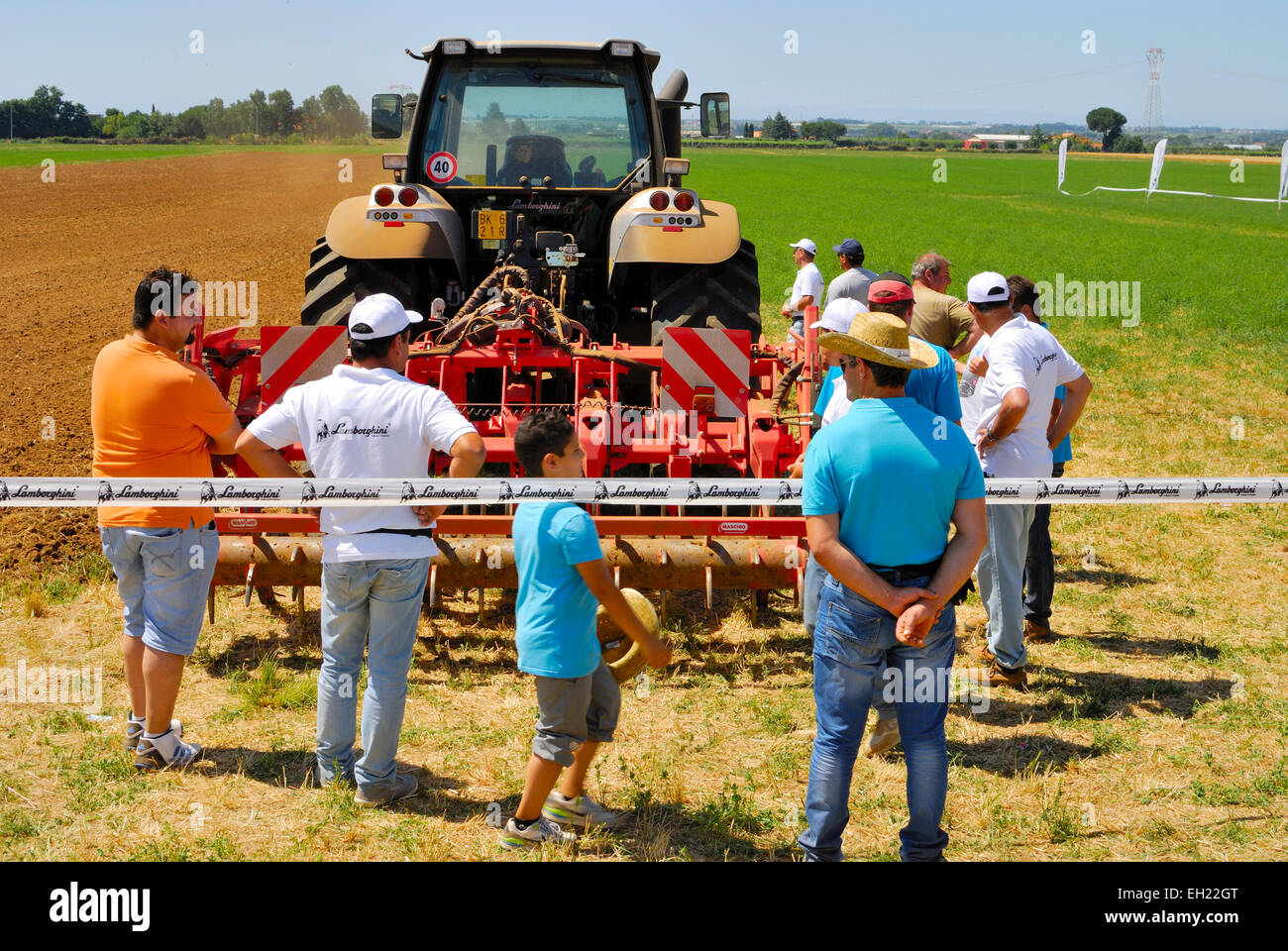 Exhibition of new tractors in an agricultural fair in Agro Pontino ...