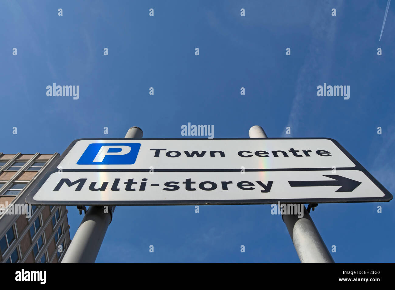 signs for town centre parking and multi-storey car park, putney, london ...