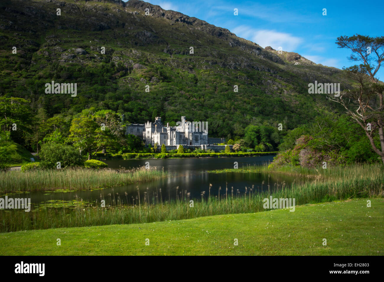 Kylemore Abbey from behind the lake, Connemara, Galway, Republic of ...