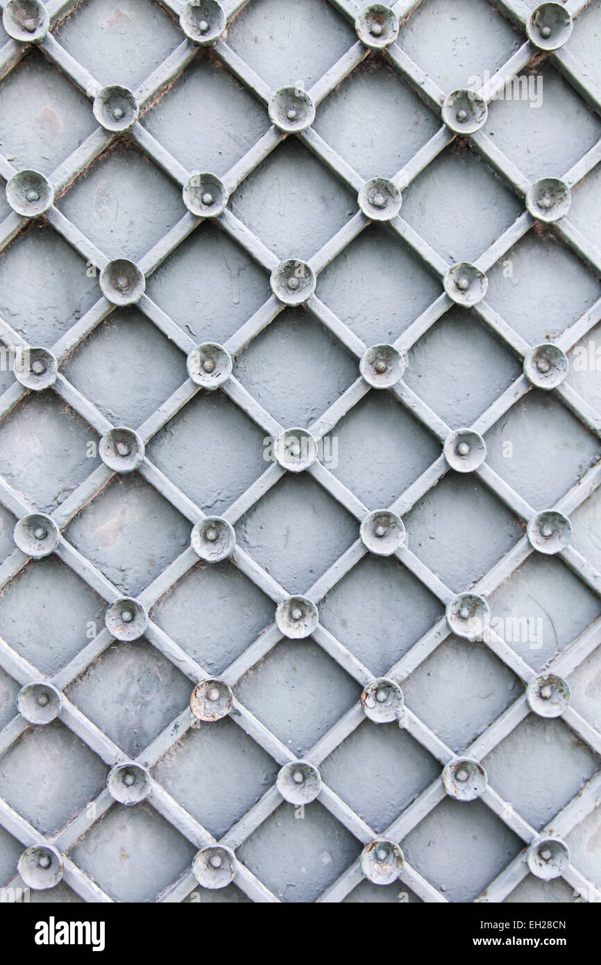 Old metal railing detail of a grid safety, security Stock Photo - Alamy