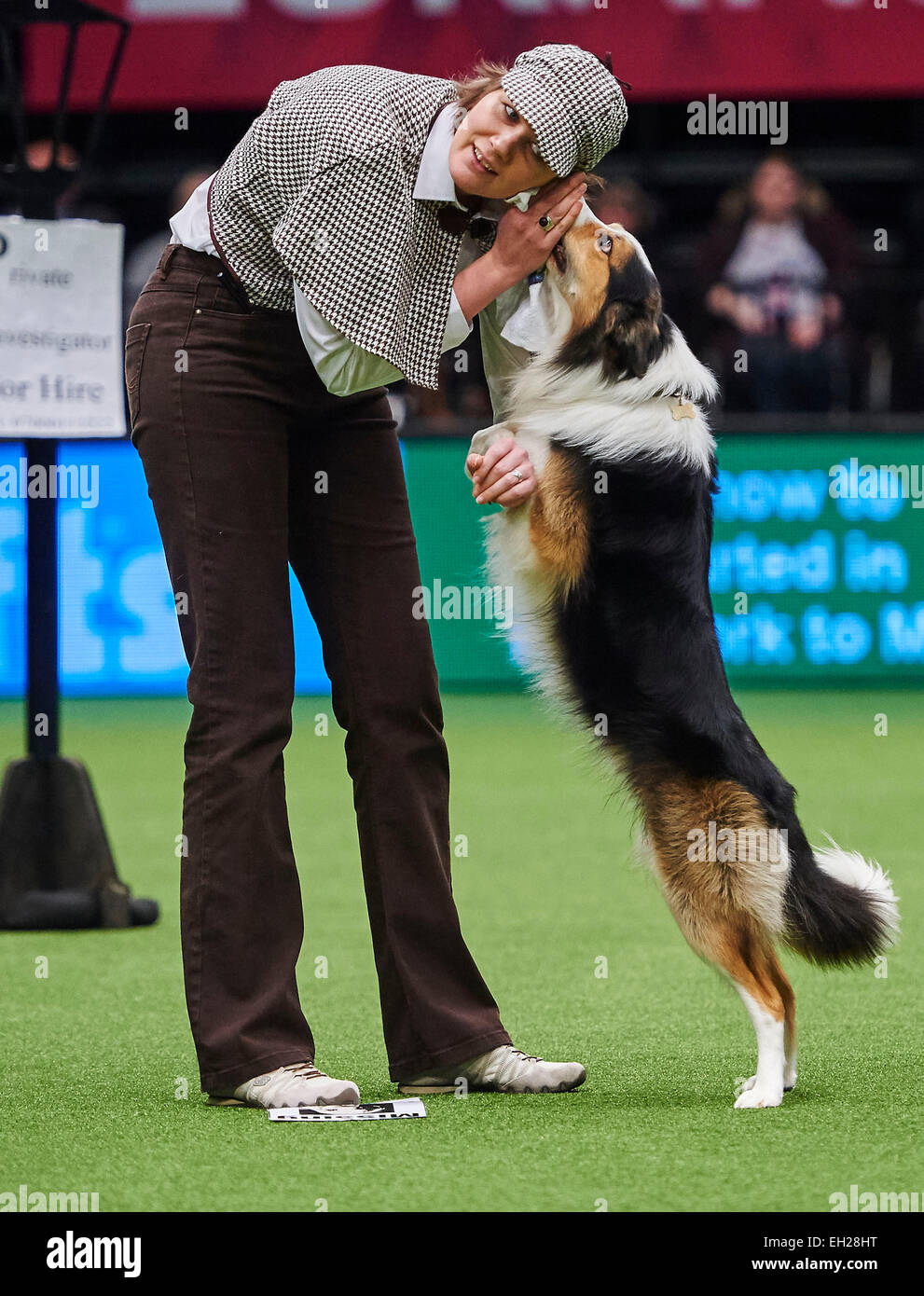 Birmingham, UK. 5th March, 2015.Crufts freestyle Final - Lucy Creek ...