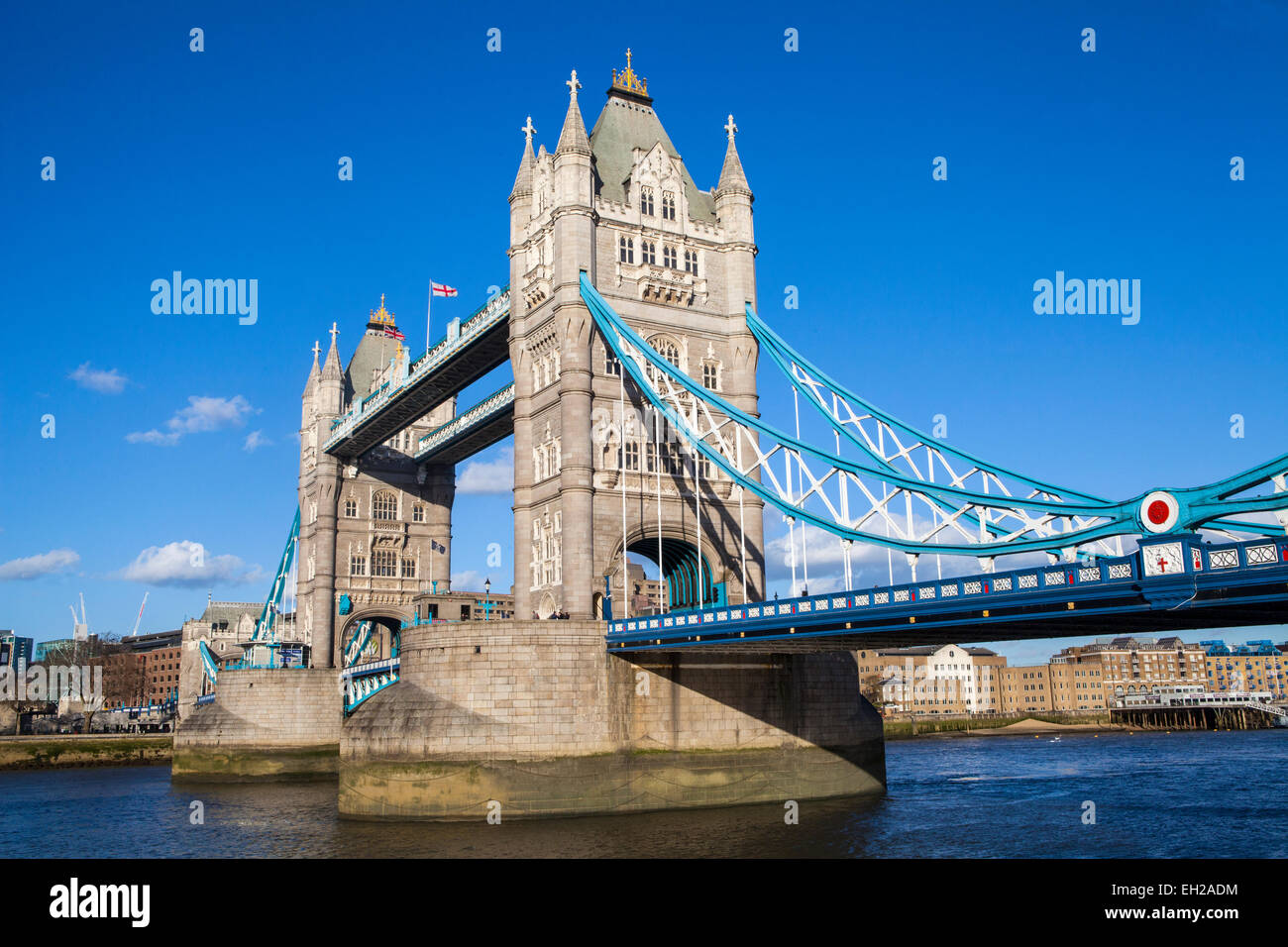 The beautiful Tower Bridge under a clear blue sky in London Stock Photo ...
