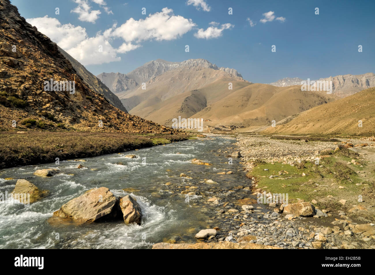 Scenic river in valley in Himalayas mountains in Nepal Stock Photo - Alamy