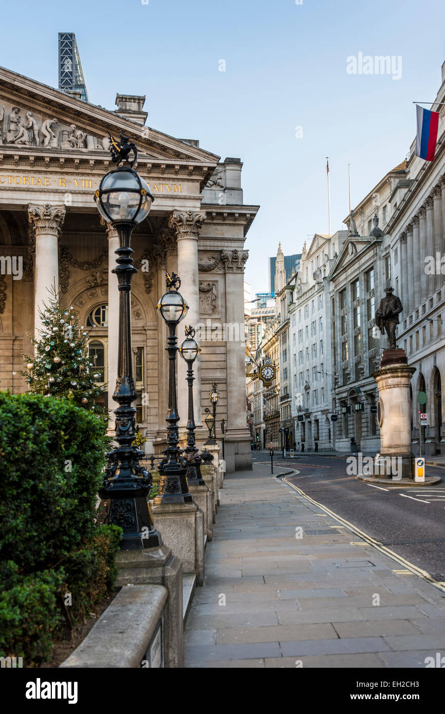 Views down Cornhill in the City of London including the Royal Exchange ...