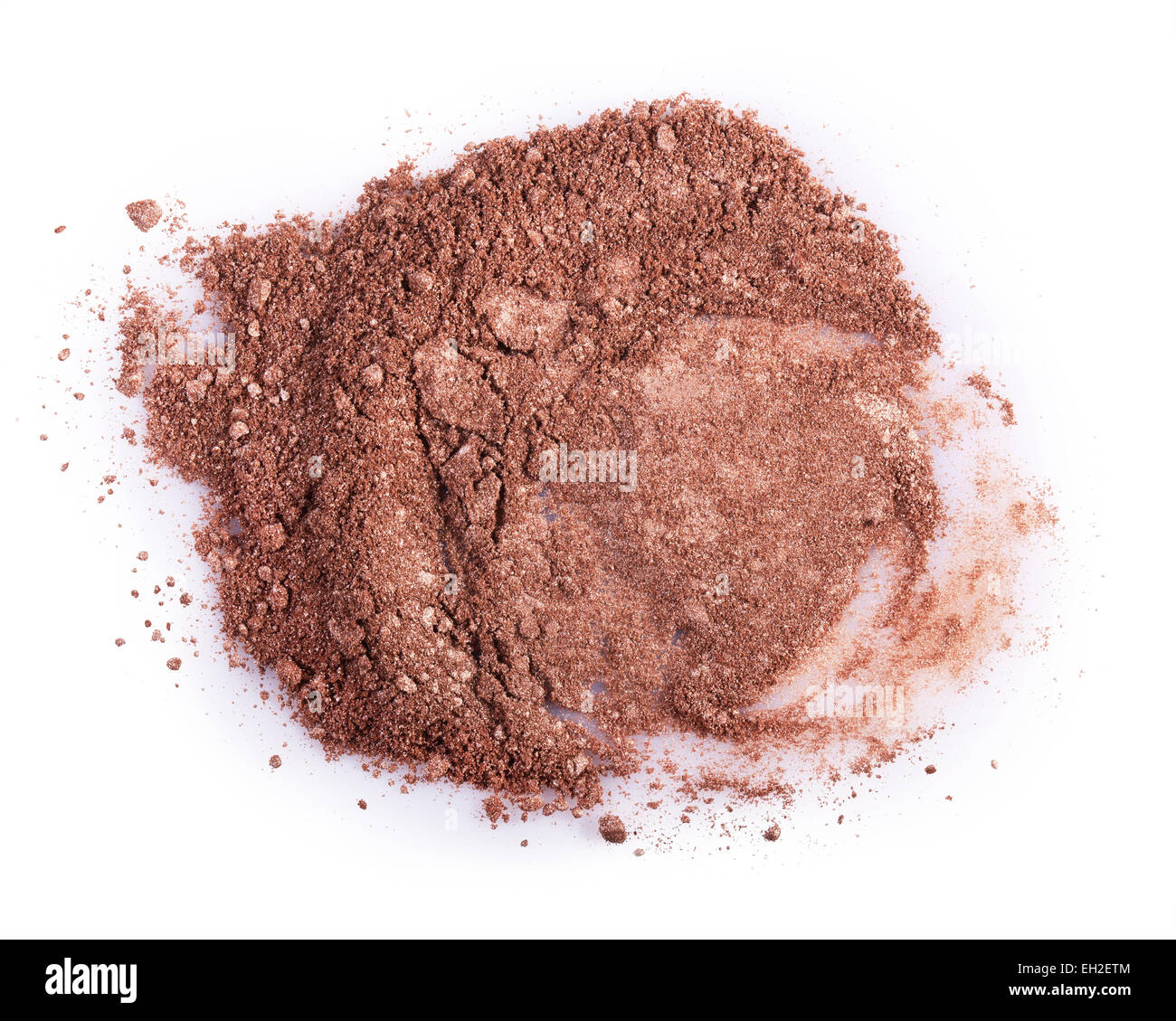 Scattered brown powder isolated on a white background. Makeup Stock ...