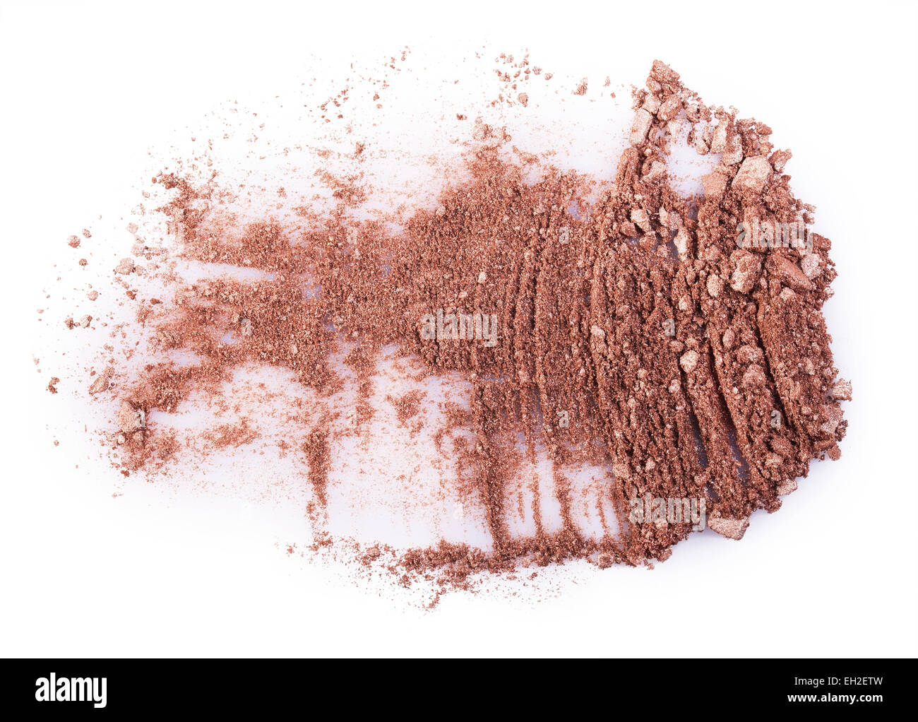Scattered brown powder isolated on a white background. Makeup Stock ...