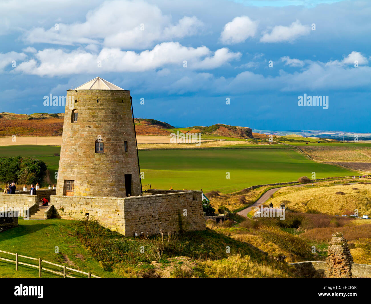 The Old Windmill at Bamburgh Castle built by Dr John Sharpe in 1757 to ...