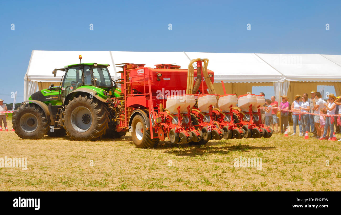 Exhibition of new tractors in an agricultural fair in Agro Pontino ...