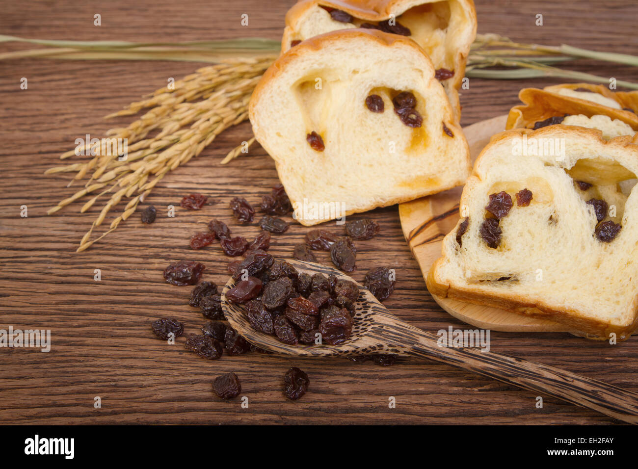 slice of home made raisin bread Stock Photo - Alamy