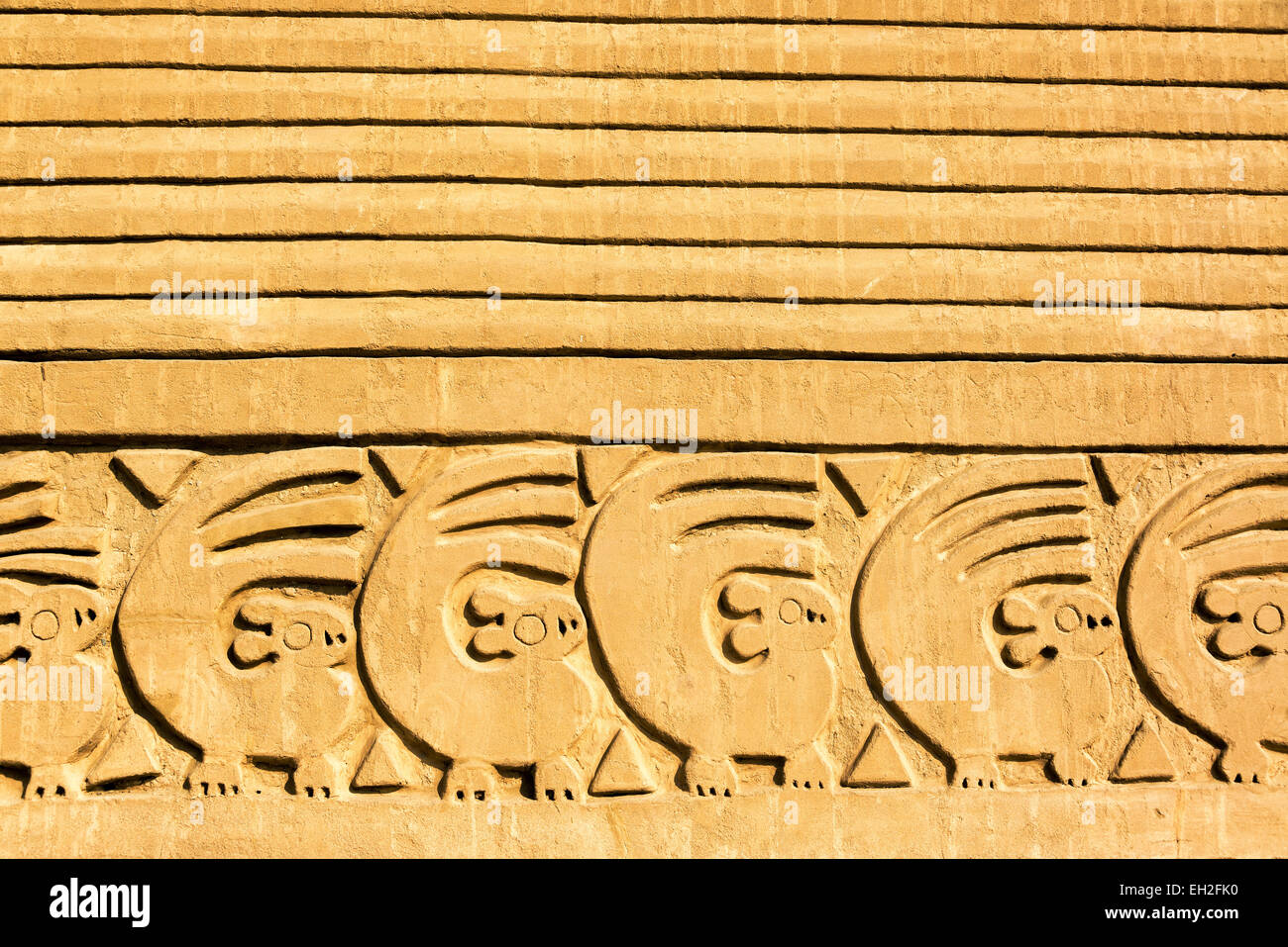 Squirrel mural on an adobe wall at the UNESCO World Heritage ruins of ...