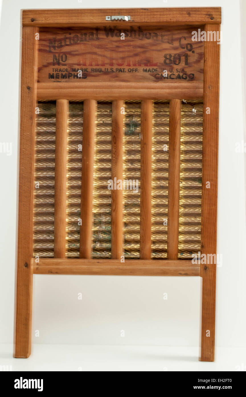 Antique wooden and metal washboard Stock Photo - Alamy
