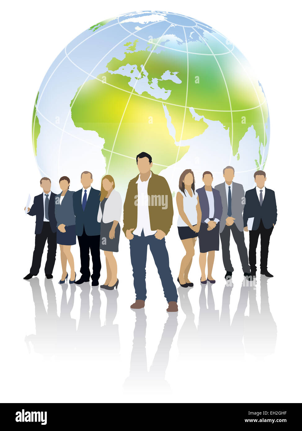 Cartoon girl map global hi-res stock photography and images - Alamy