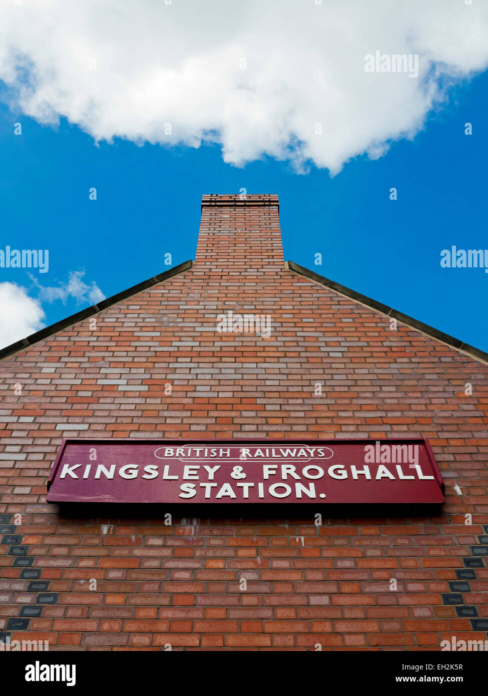 Close up of the old British Rail sign on the Kingsley and Froghall ...