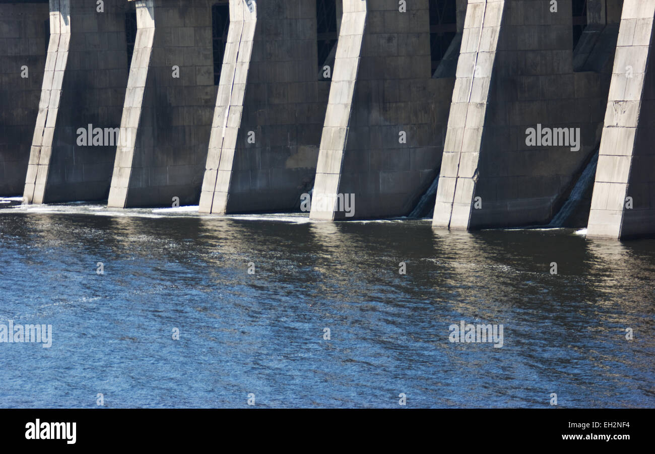 stone dam on the river Stock Photo - Alamy