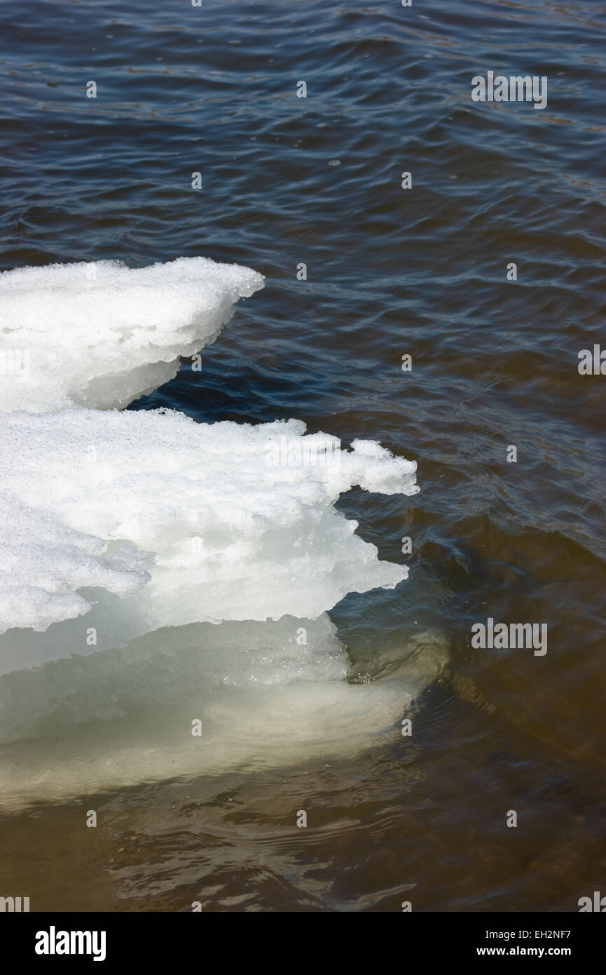ice hummocks on the river in spring Stock Photo - Alamy