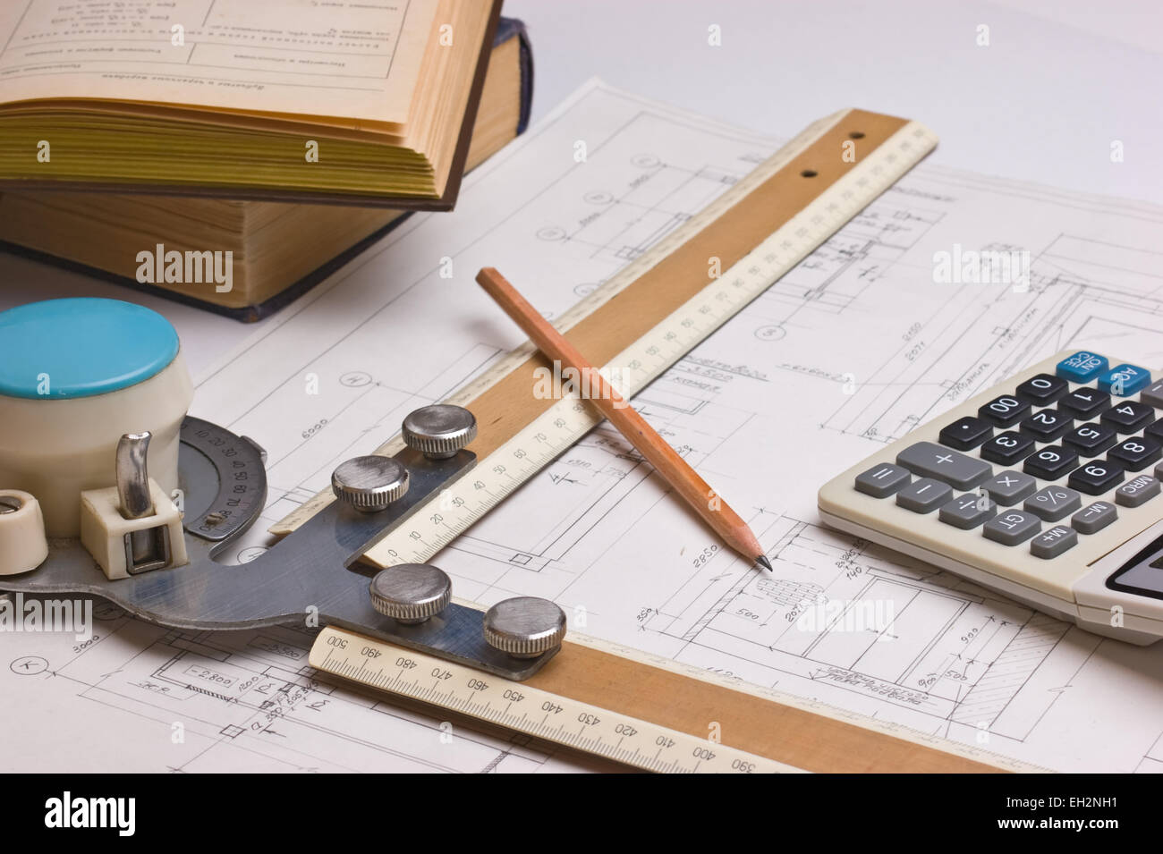 old drawing apparatus and instruments Stock Photo - Alamy
