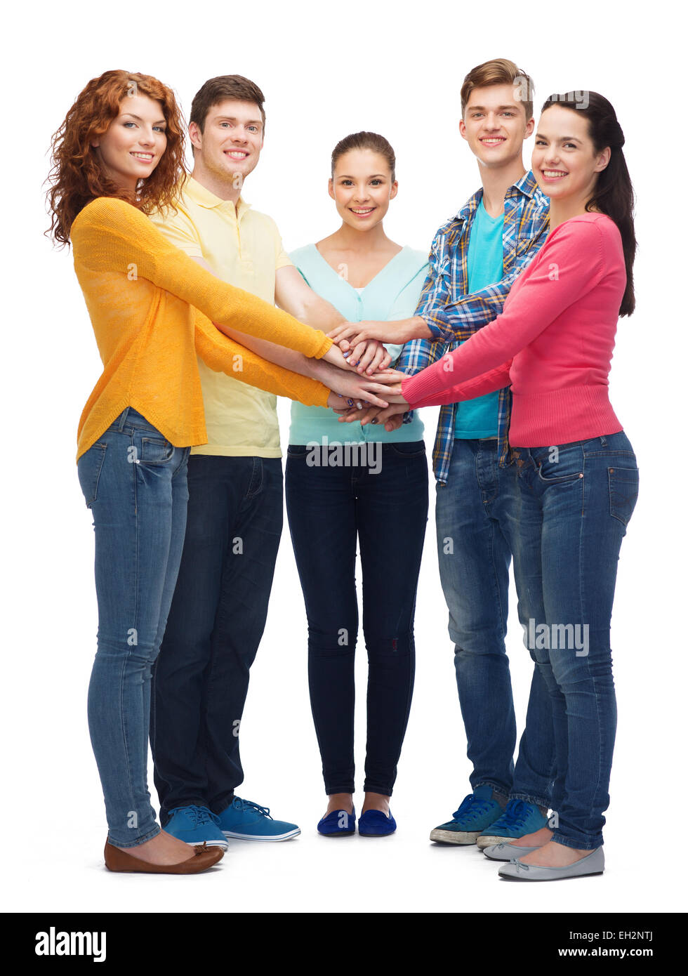 group of smiling teenagers Stock Photo - Alamy