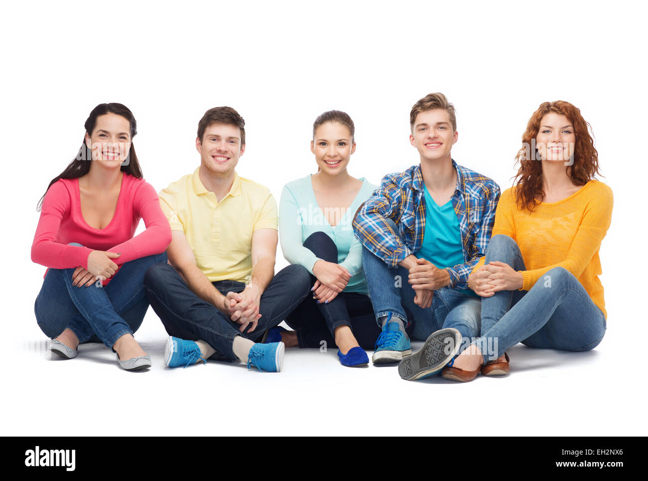 group of smiling teenagers Stock Photo - Alamy