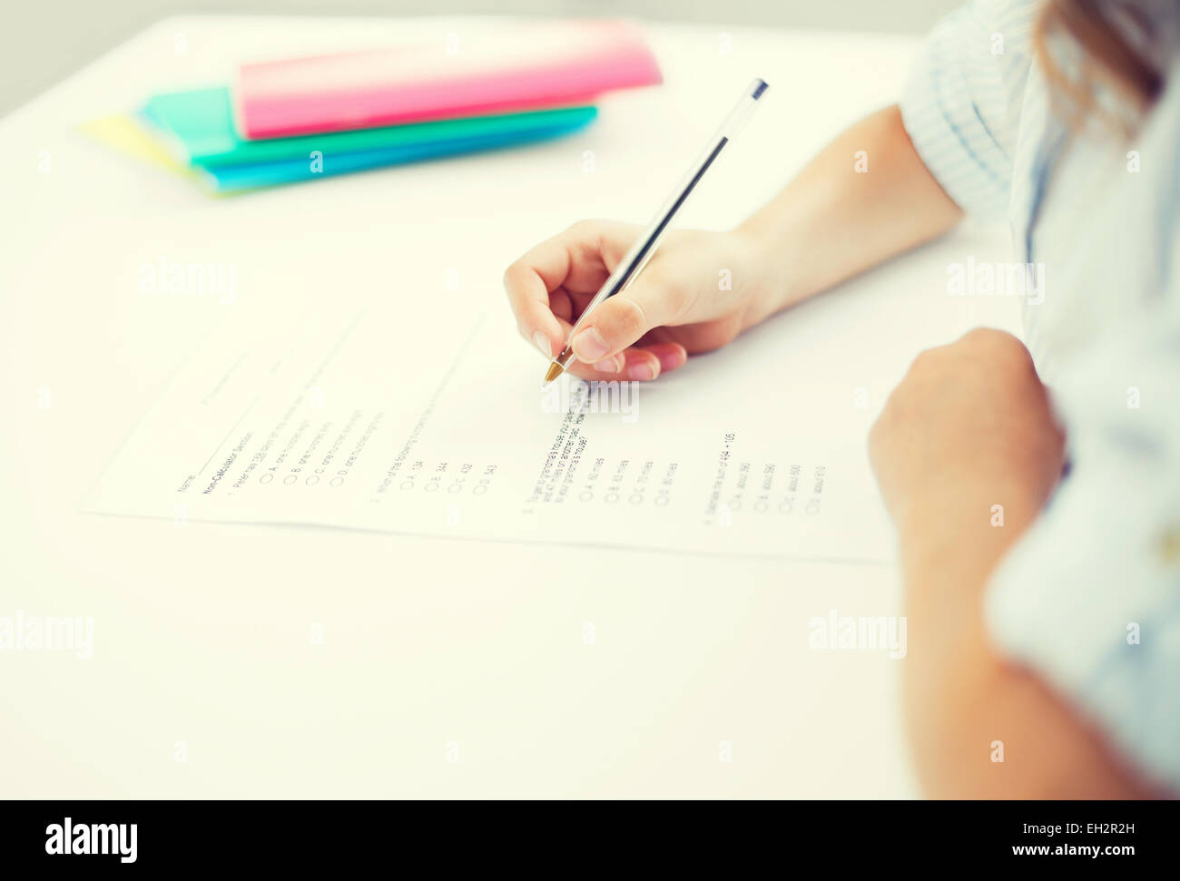 little girl taking test Stock Photo - Alamy