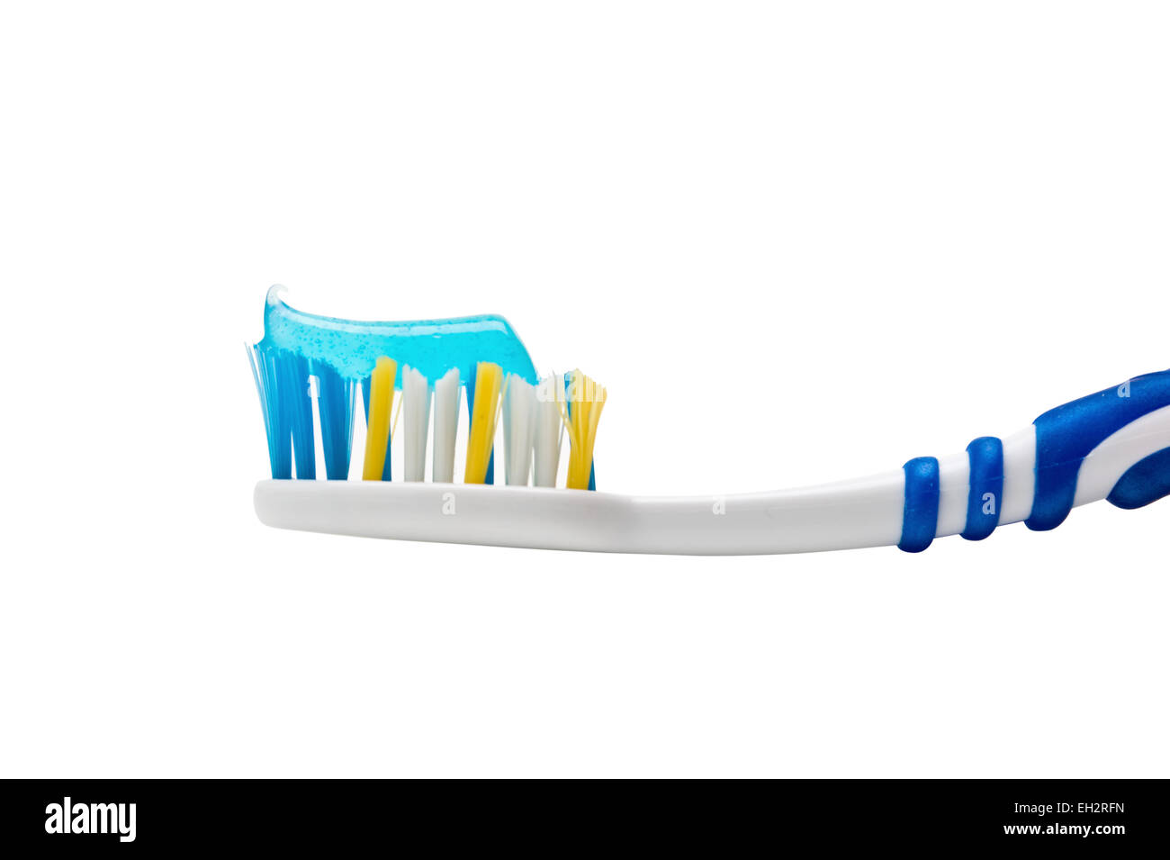 toothbrush and toothpaste isolated on a white background Stock Photo ...