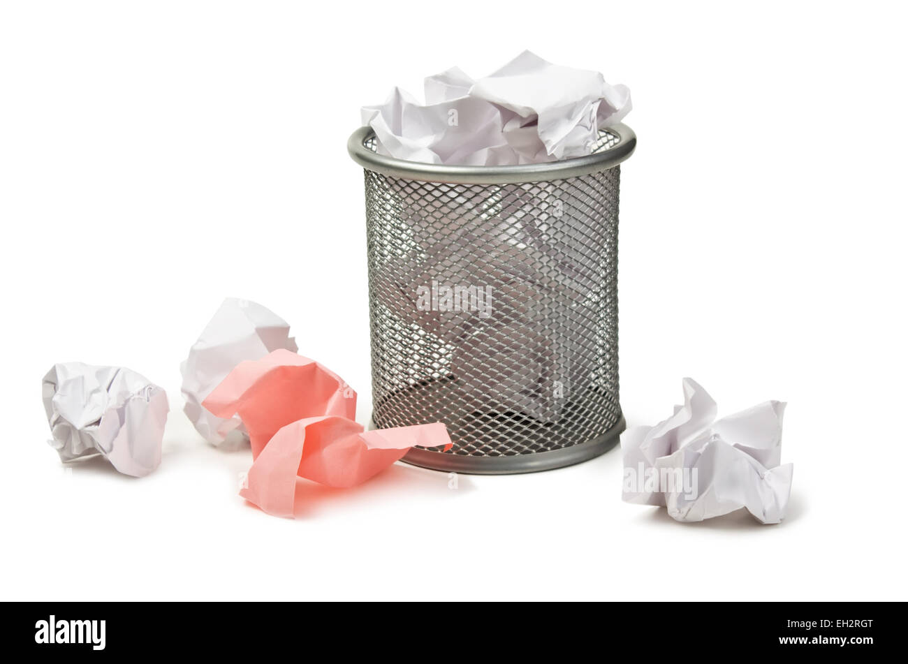 full basket of paper isolated on white background Stock Photo - Alamy