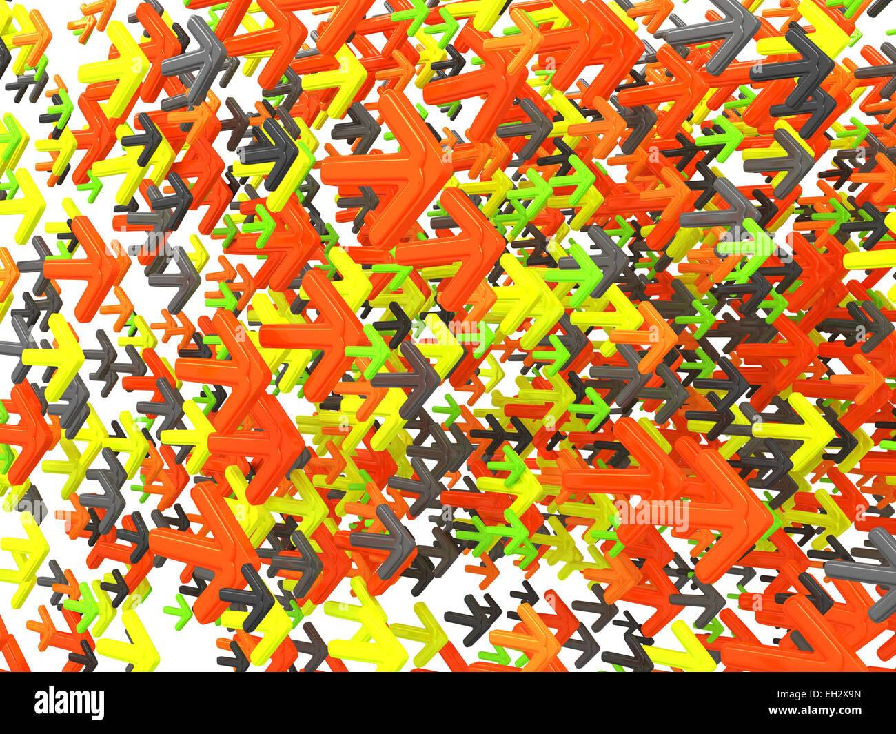 Right Way: Colorful arrows flow isolated over white background Stock ...