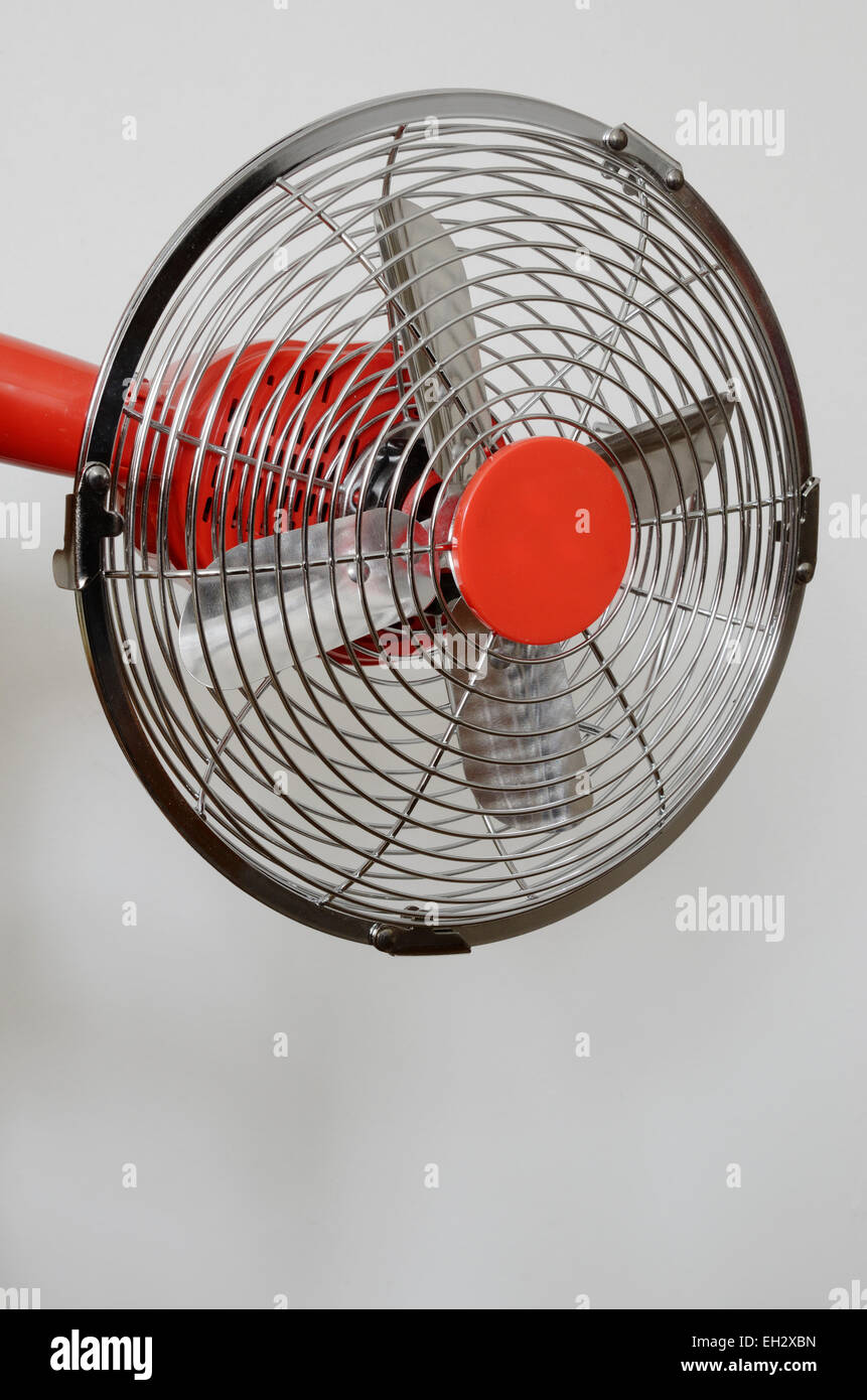 retro metal fan on a neutral background Stock Photo - Alamy