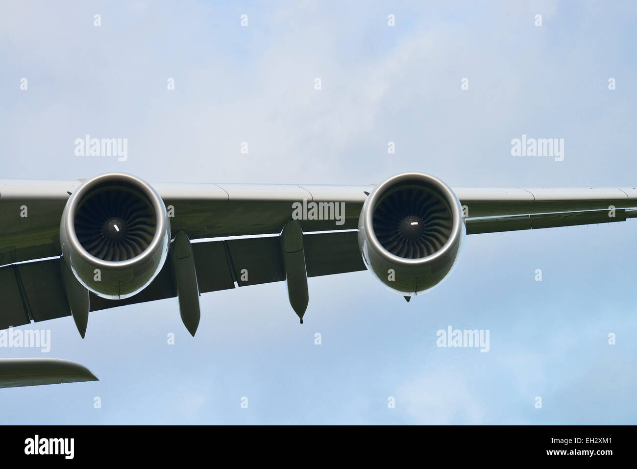 Close-Up of Airplane Wing of Approaching Airplane, Frankfurt Airport ...