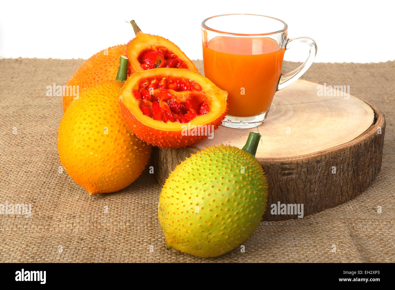 Gac fruit, Baby Jackfruit and juice Stock Photo - Alamy