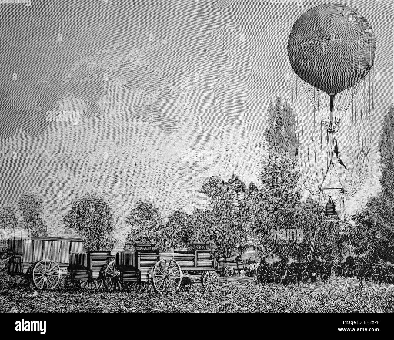 Historical hot air balloon illustration hi-res stock photography and ...