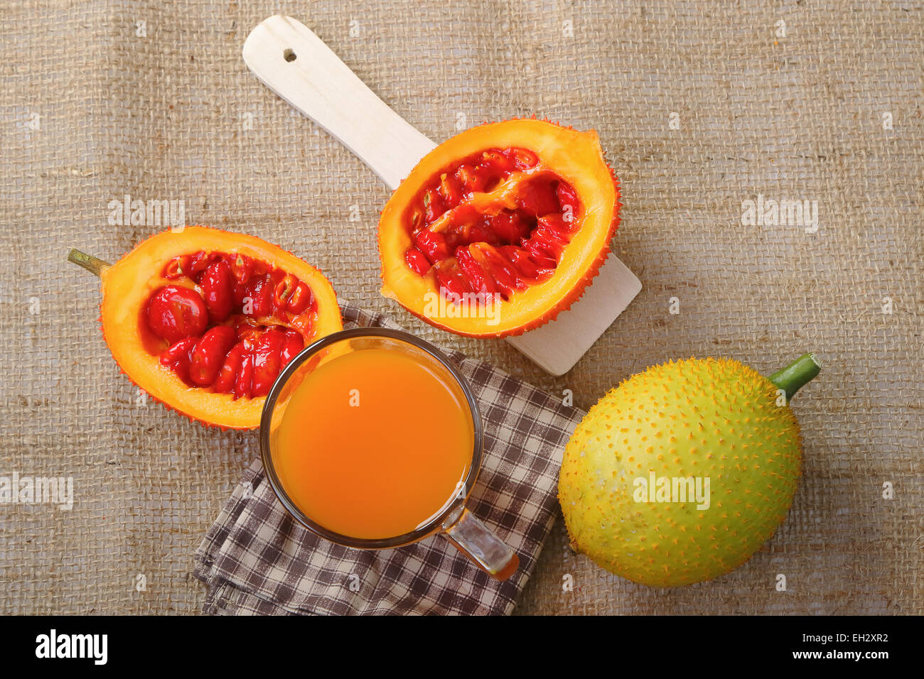 Gac fruit, Baby Jackfruit with juice Stock Photo - Alamy