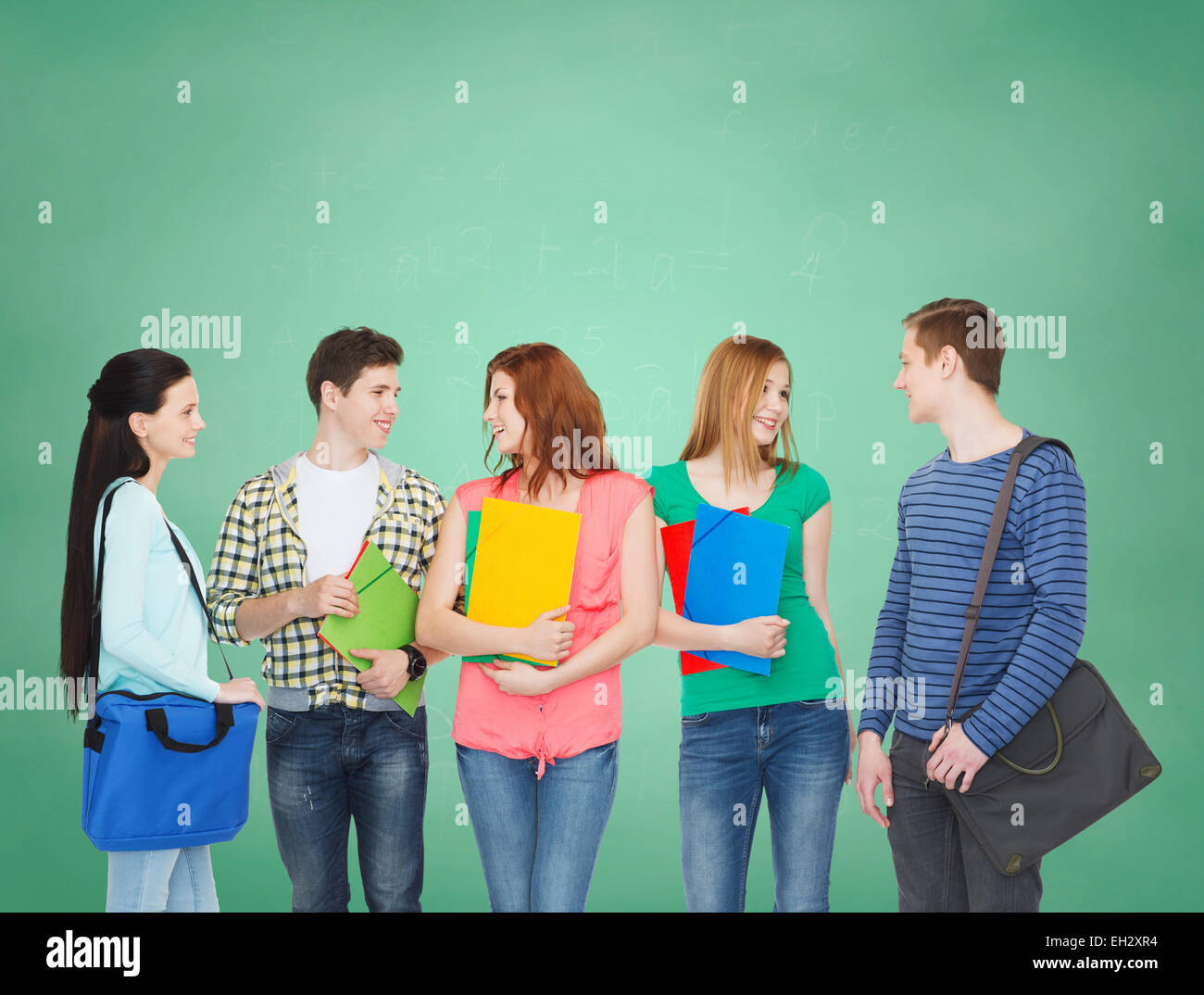 group of smiling students standing Stock Photo - Alamy